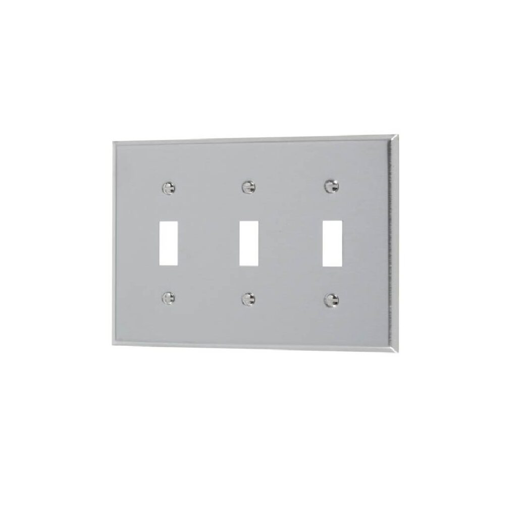 STAINLESS STEEL 3-GANG TOGGLE SWITCH WALL PLATE - Advantek LED Lighting ...